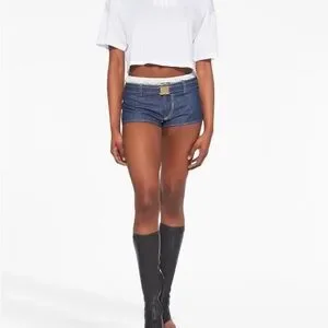 Miu Miu | Tops | Miu Miu White Cropped Tshirt Iu Miuembroideredlogo ...